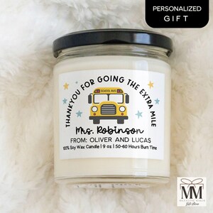 Custom School Bus Driver Candle Gift, Bus Driver Appreciation Gift From ...