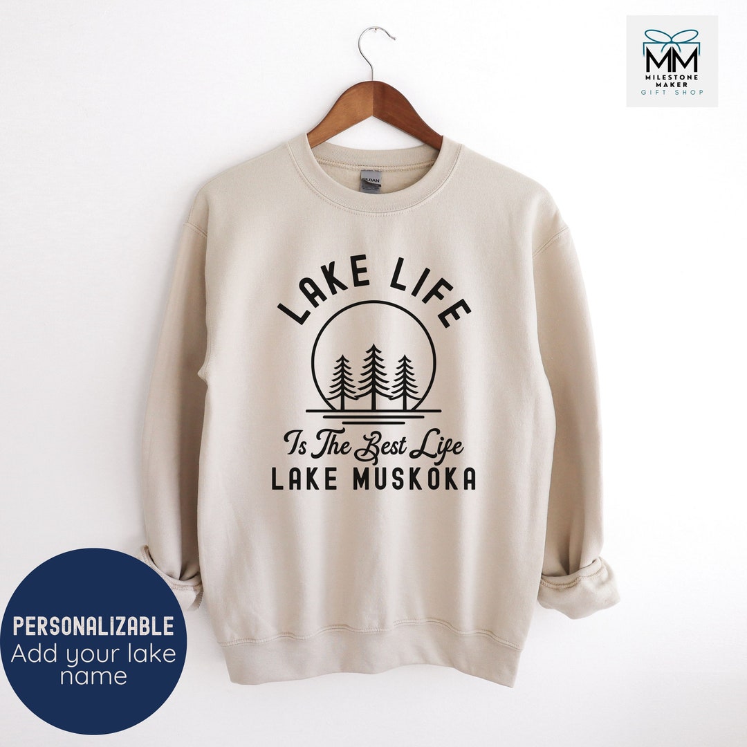 Personalized Lake Life Sweatshirt, Custom Lake House Crewneck Sweater ...