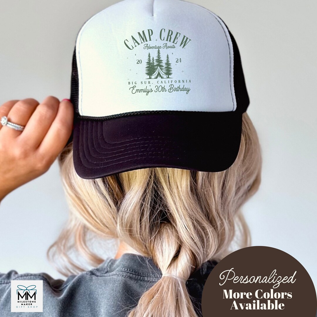 Camp Crew Trucker Hats, Personalized Family Camping Hats, Custom ...