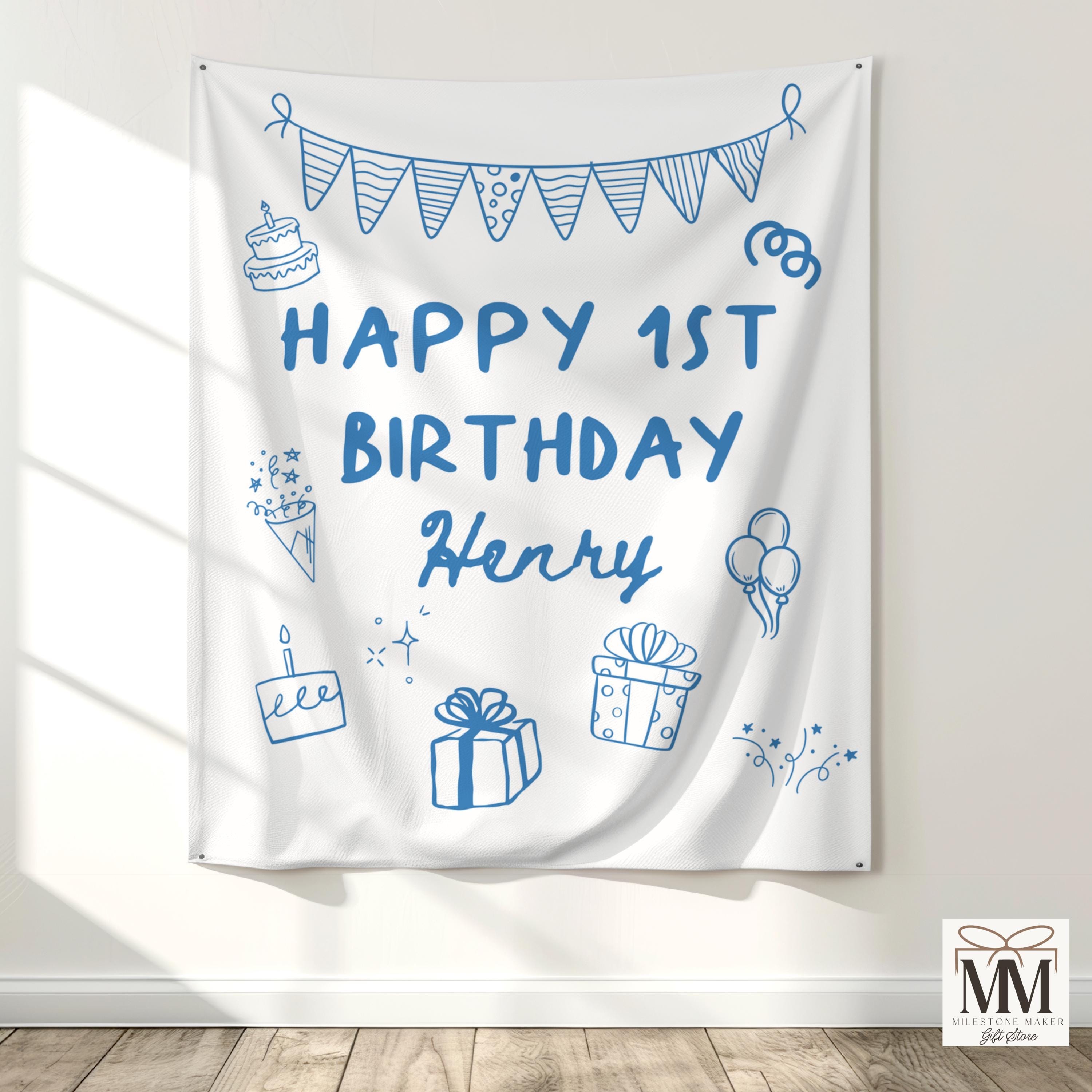 Custom Birthday Banner, Kids Birthday Party Decor Sign, Personalized ...