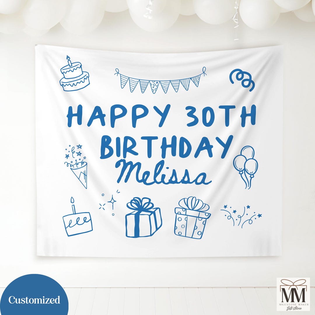 Custom Birthday Banner, Kids Birthday Party Decor Sign, Personalized ...