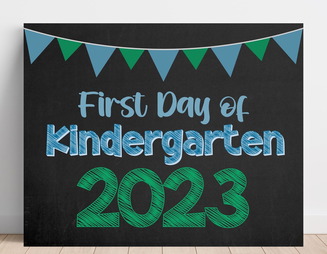 First Day of Kindergarten 2023, Printable Back to School Sign Boy ...