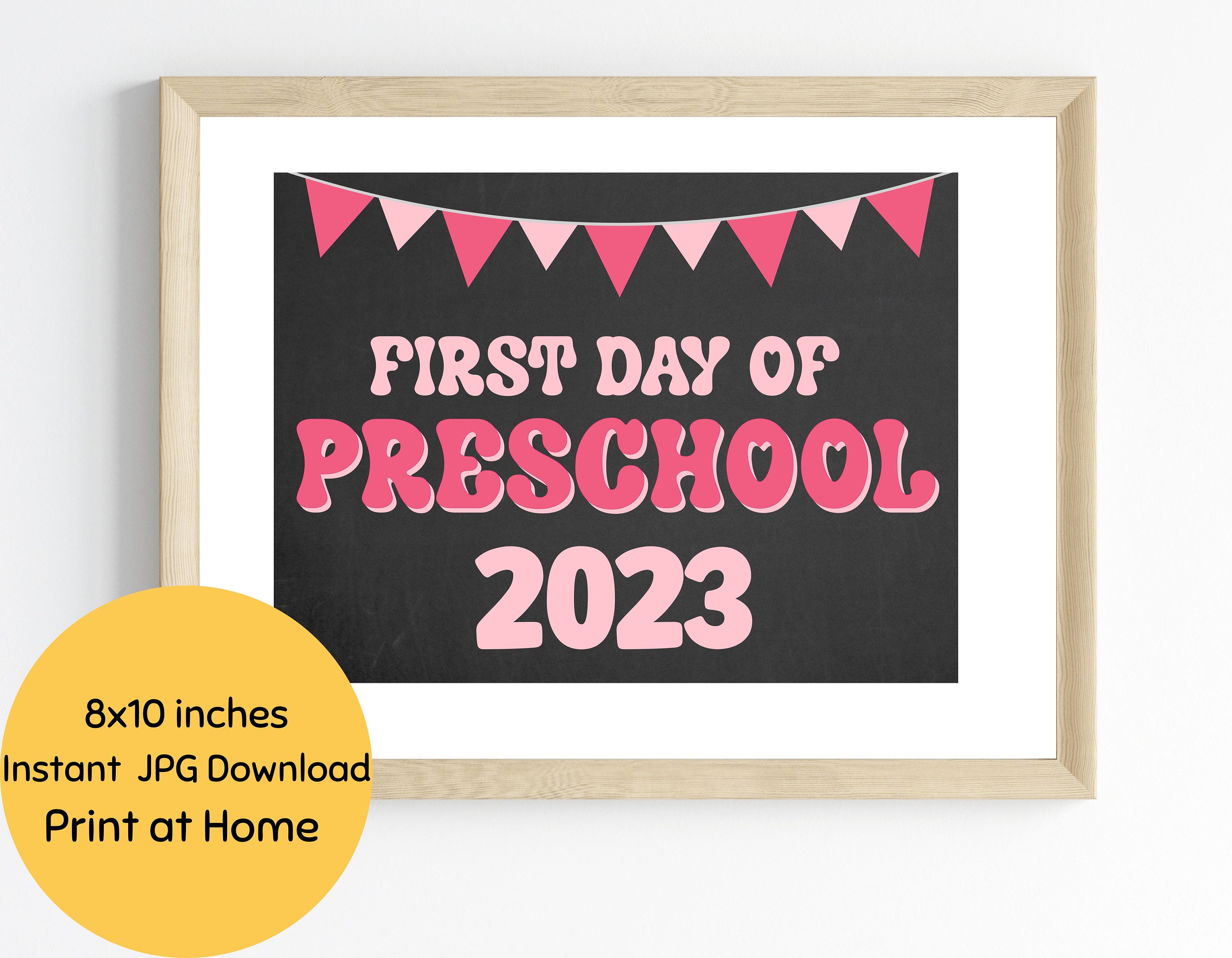 Printable Back to School Sign First Day of Preschool 2023 - Etsy Canada