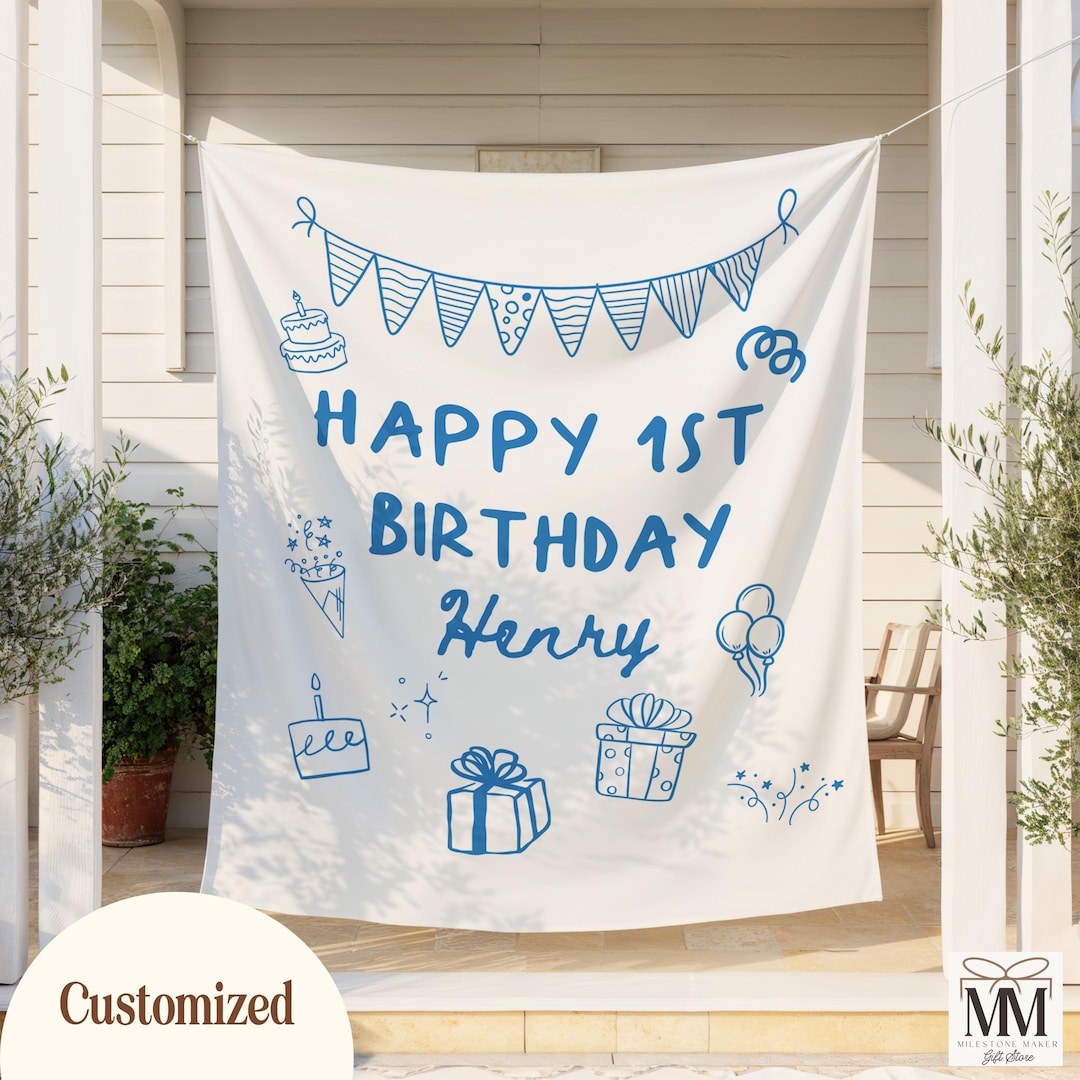 Custom Birthday Banner, Kids Birthday Party Decor Sign, Personalized ...