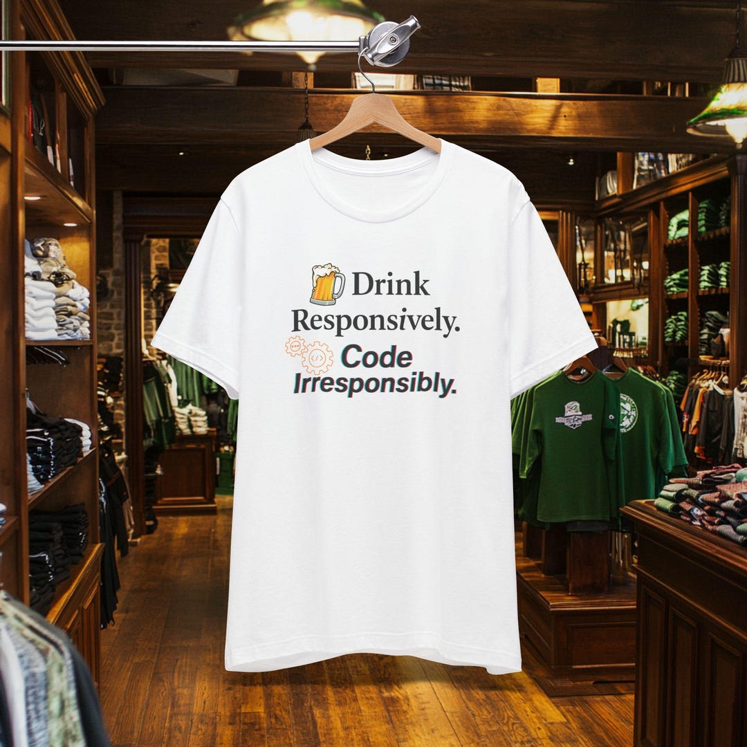 Funny Web Developer T-shirt: Drink Responsibly, Code Irresponsibly - Etsy