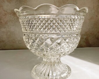 Vintage Anchor Hocking wexford Pattern Footed Pressed Glass Bowl. - Etsy