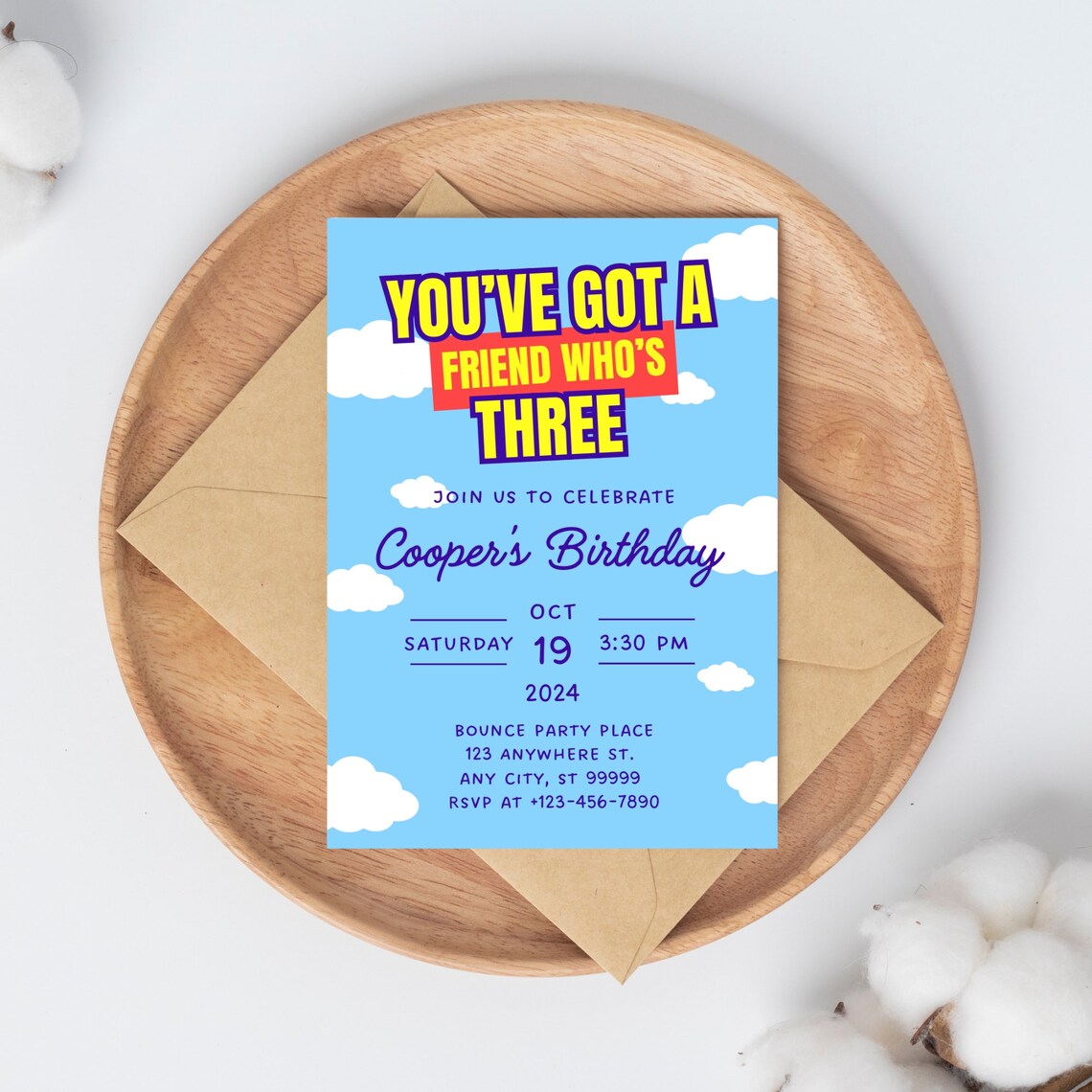 Editable Toy Story Third Birthday Invitation, Printable You've Got a ...
