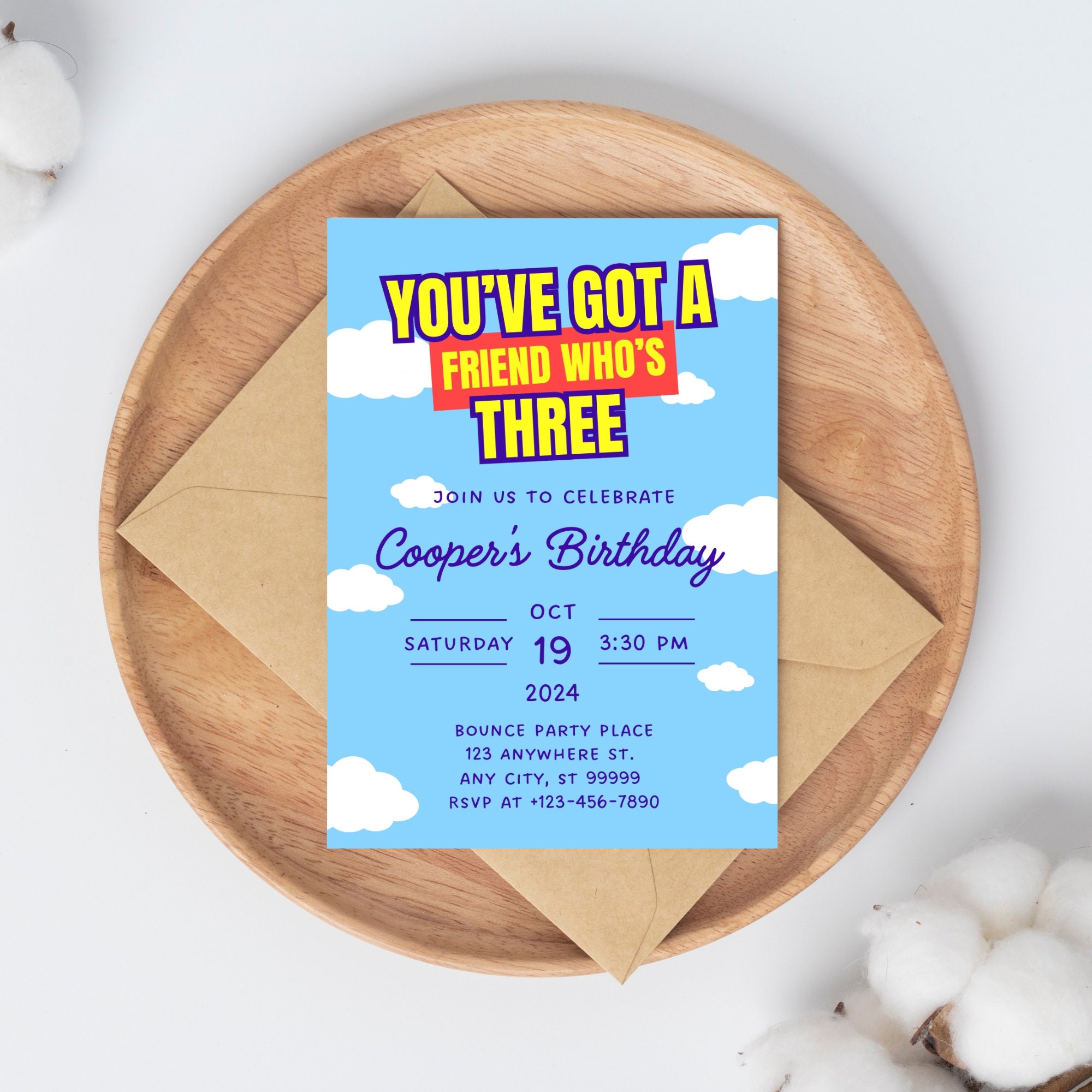 Editable Toy Story Third Birthday Invitation, Printable You've Got a ...