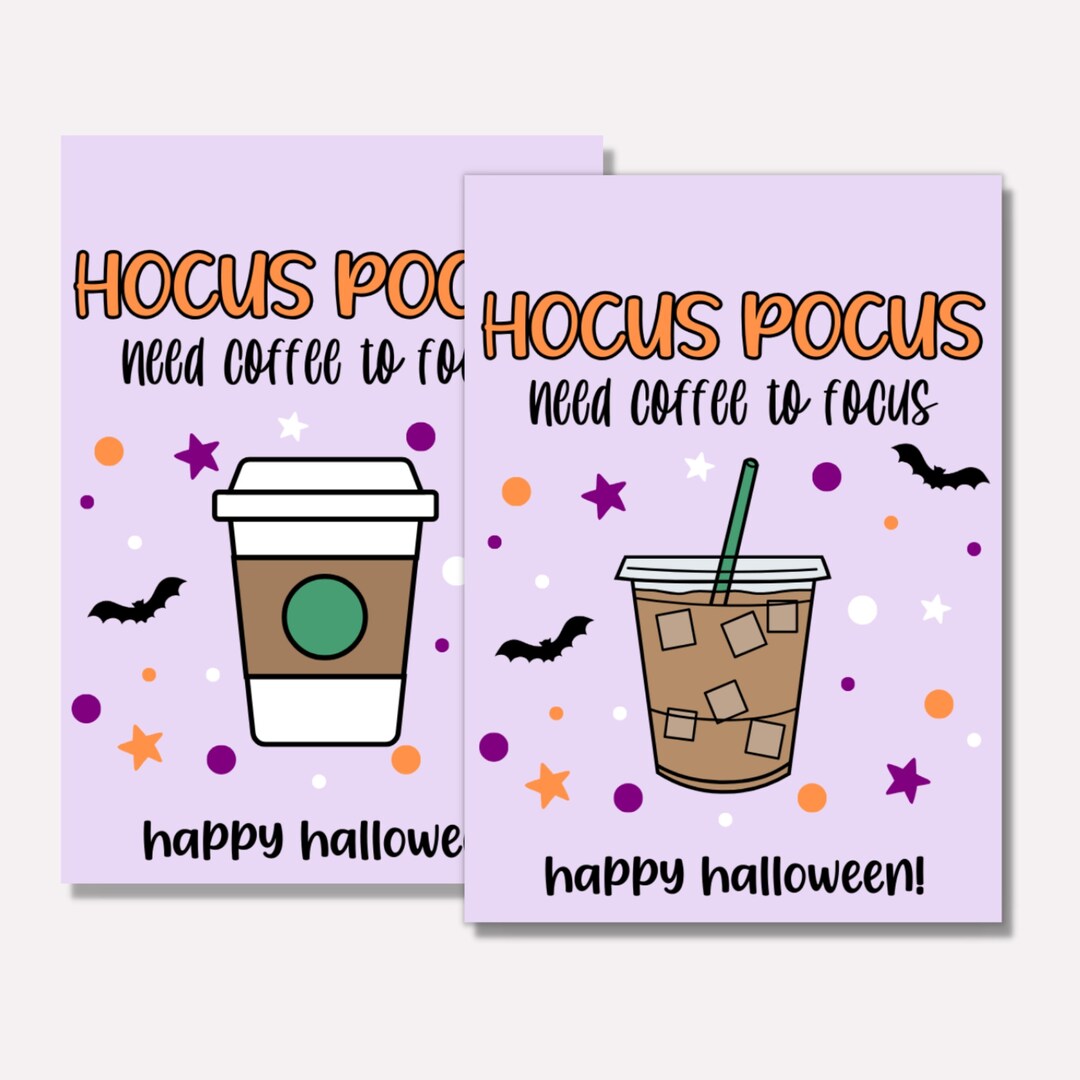 Hocus Pocus Coffee Gift Tag Printable Happy Halloween Coffee - Etsy