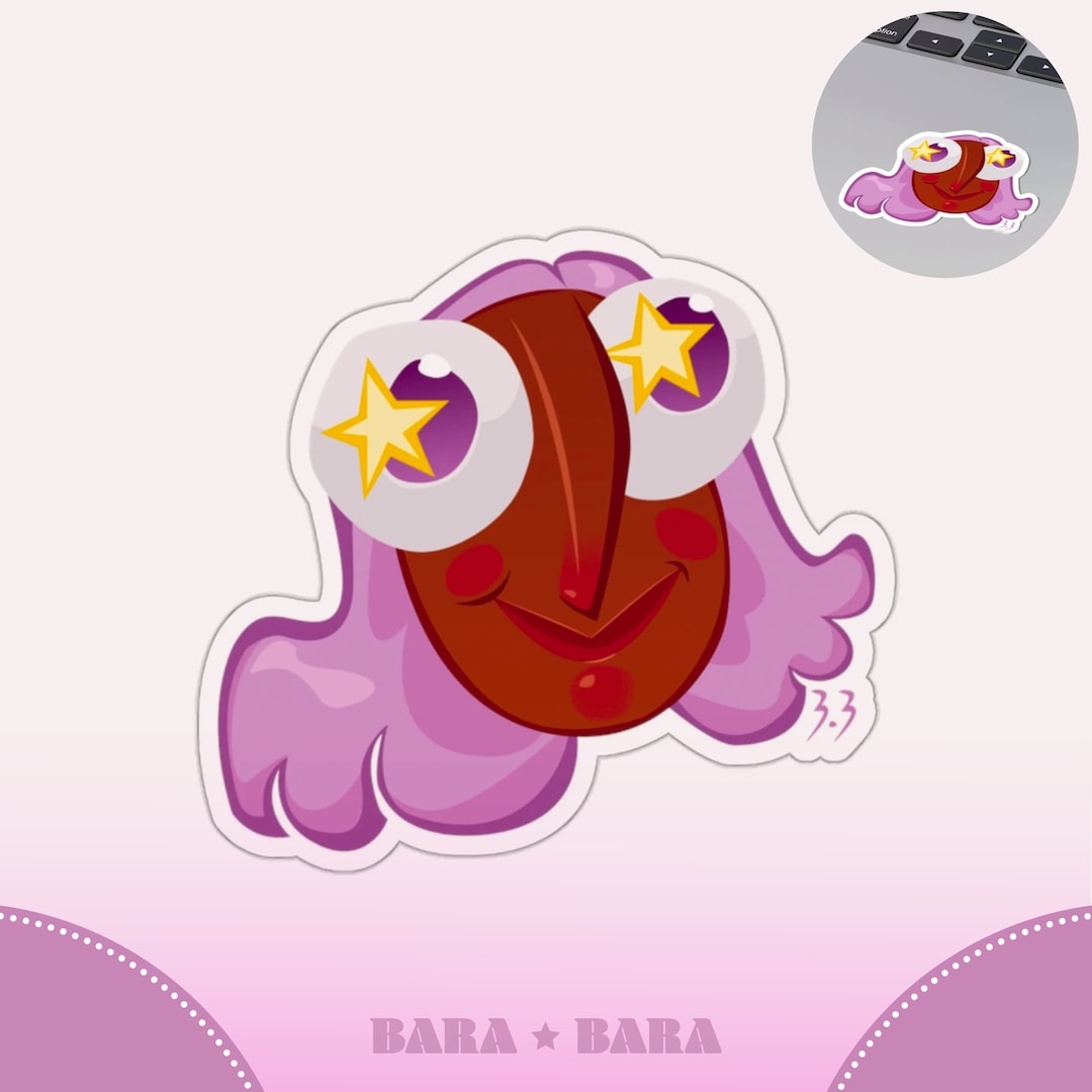 Whimsical Sticker Girl in Love Sticker Emotional Funny Vinyl Label ...