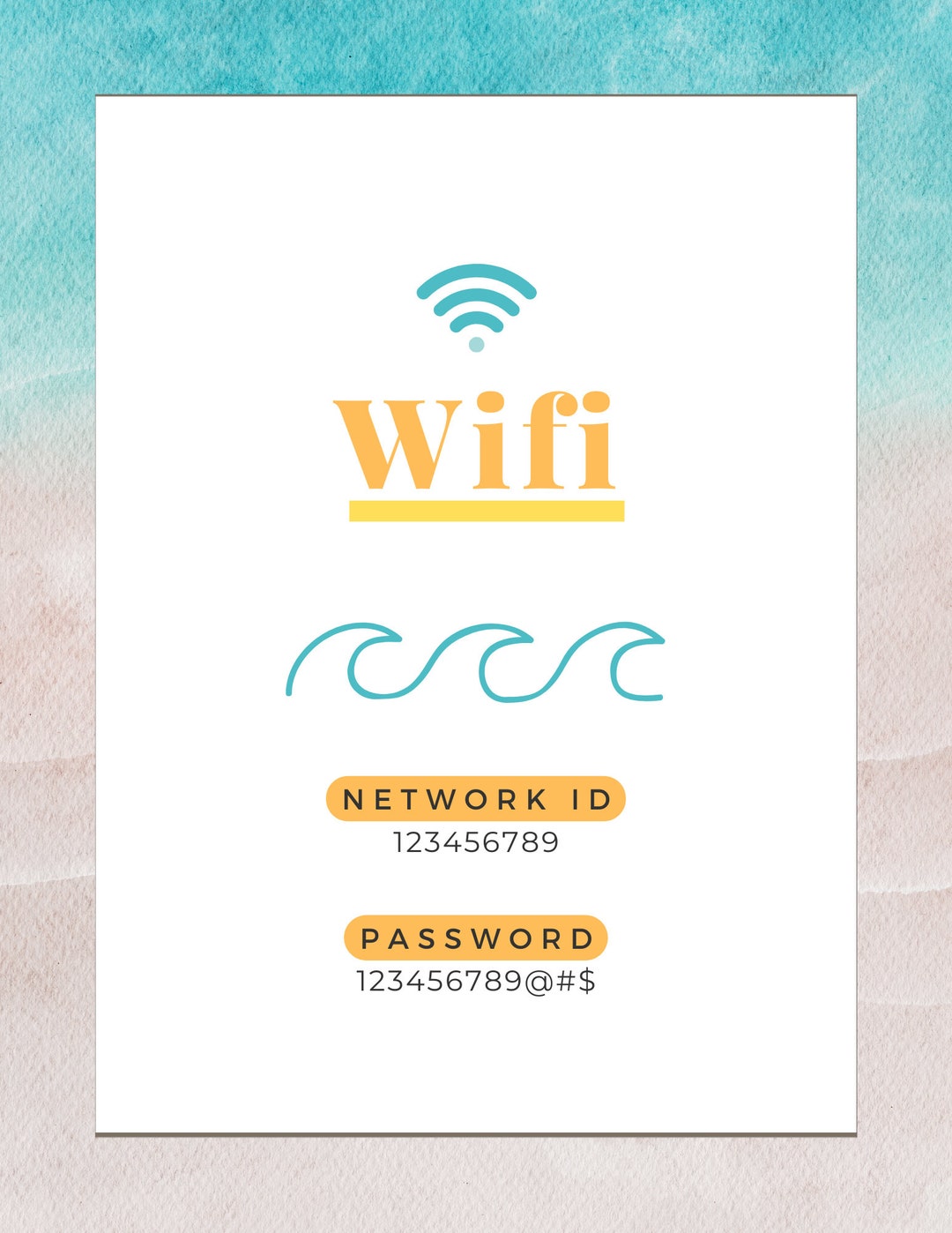 Wifi Sign for Beach House Rental Businesses | Airbnb | Vrbo | Beach ...