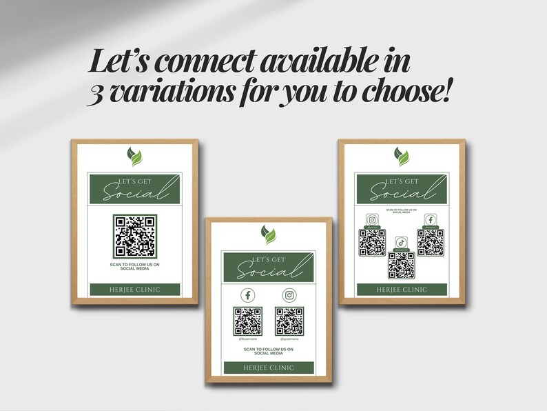 Editable Social Media QR Code Sign Canva Template - Etsy