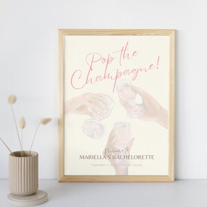 Champagne Theme Bachelorette Welcome Sign Template | Pjs and Prosecco ...