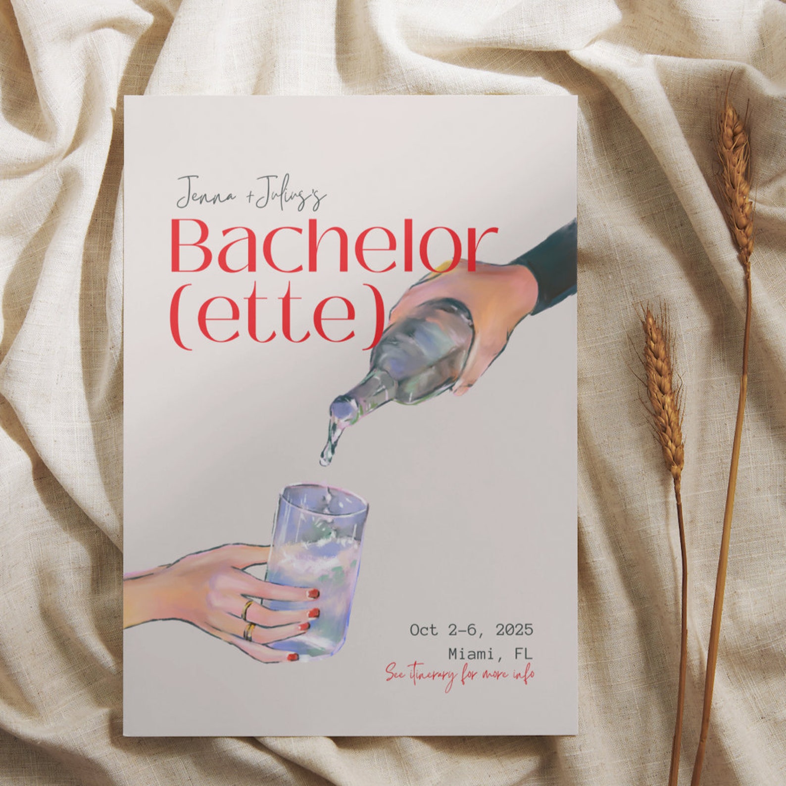 Joint Bachelor and Bachelorette Itinerary Template Jack and Jill Party ...