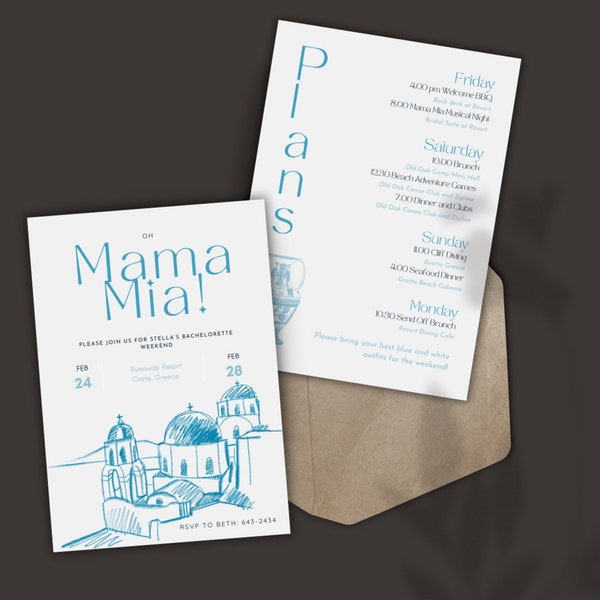 Mama Mia Bachelorette Template - Etsy