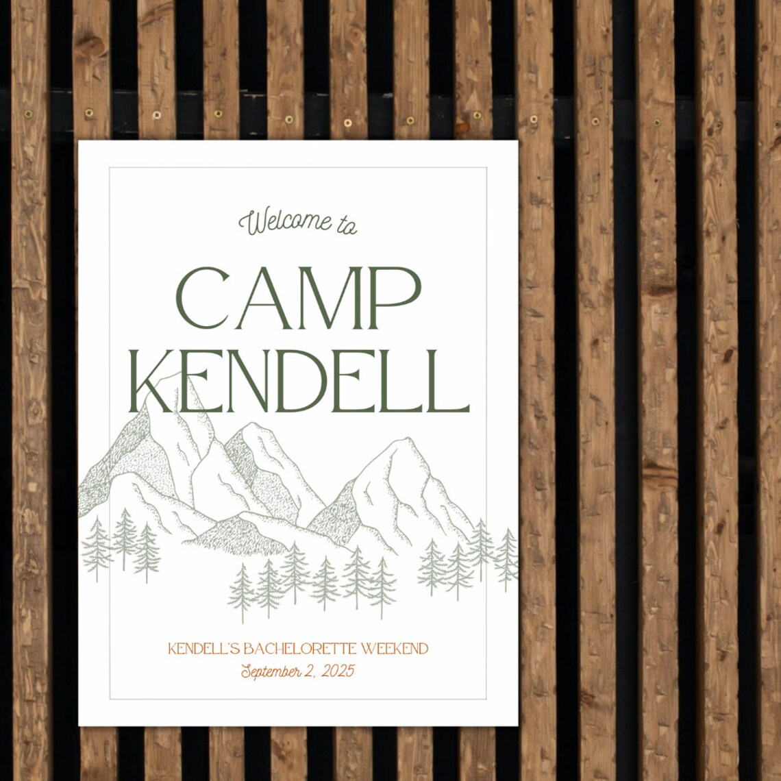 Camp Bachelorette Welcome Sign Template | Mountain Bachelorette Decor ...