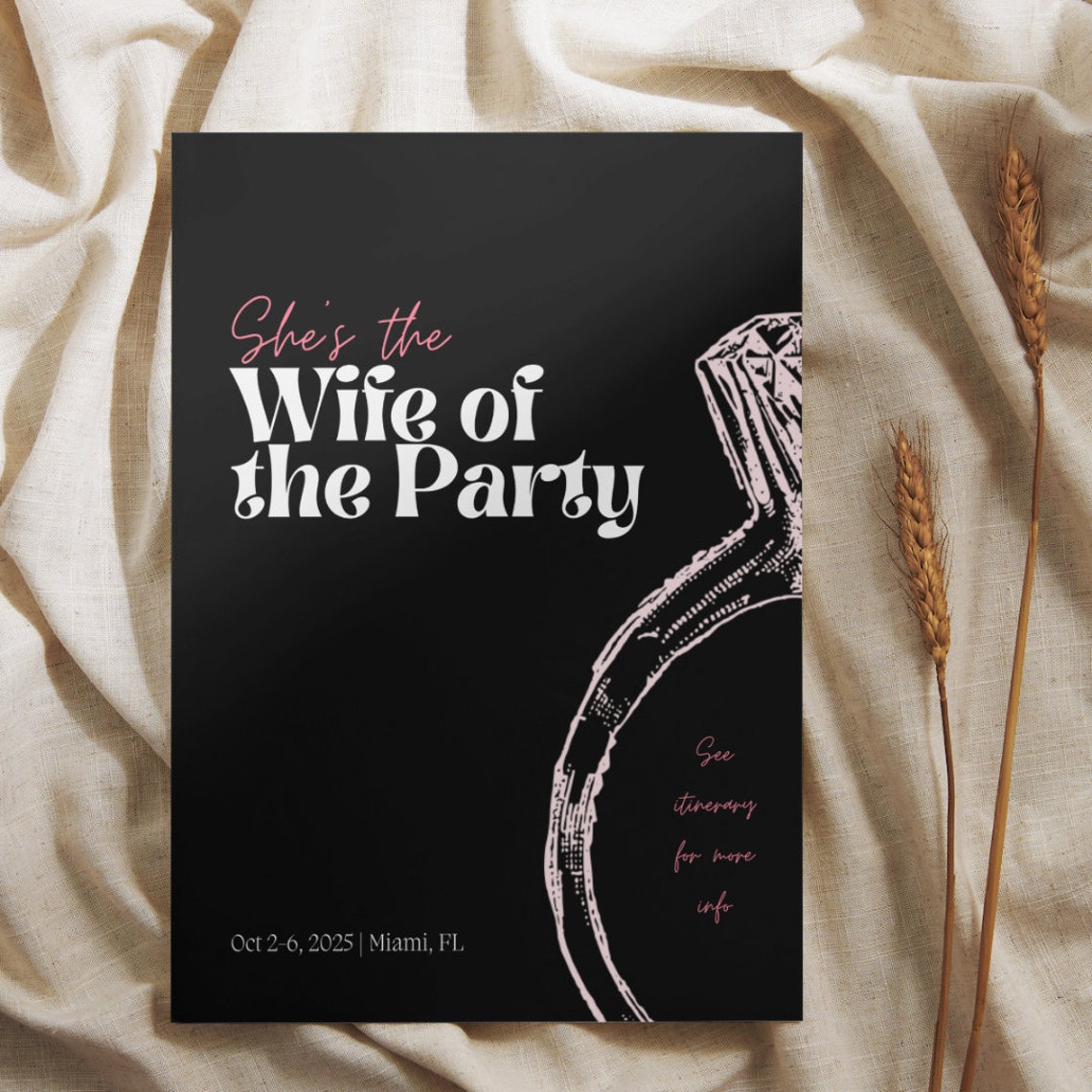 Wife of the Party Bachelorette Itinerary Template | Bachelorette Invite ...