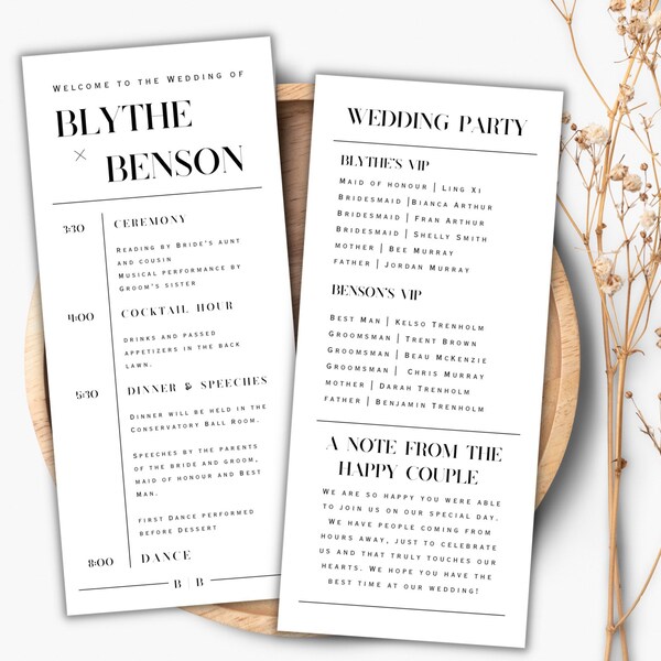 Handout Itinerary Template - Etsy