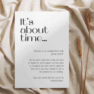 Minimalist Wedding Welcome Bag Note Template Modern Wedding Weekend ...