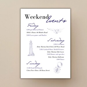 Nautical Wedding Welcome Letter | Navy Wedding Weekend Timeline ...