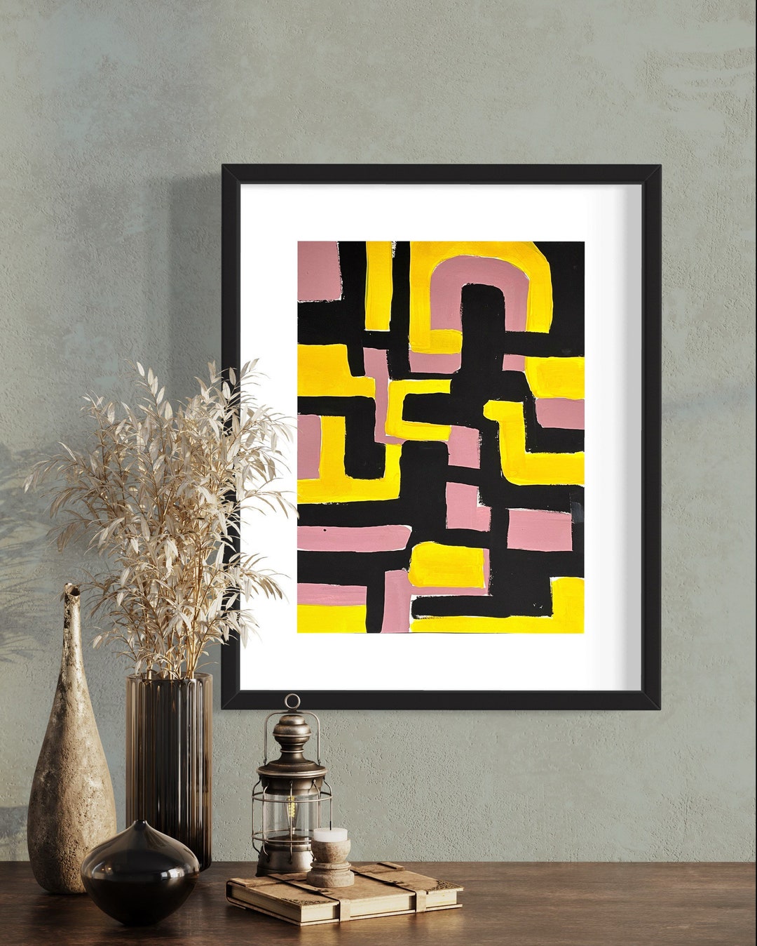 Modern Abstract Painting: “the Paris Match” by A. Huss - Etsy