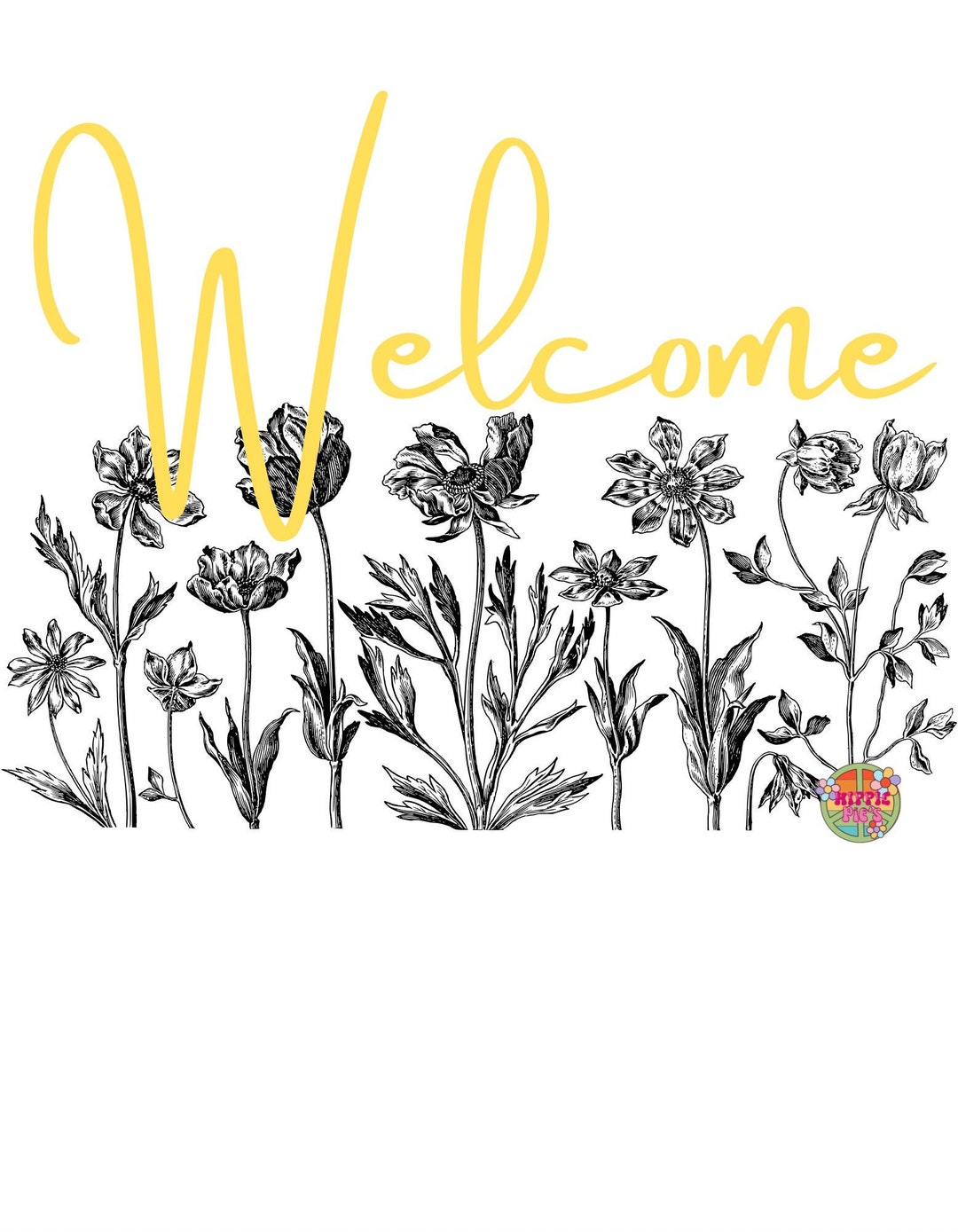 Welcome in Yellow Digital Design for Sublimation. PNG File, JPEG File ...