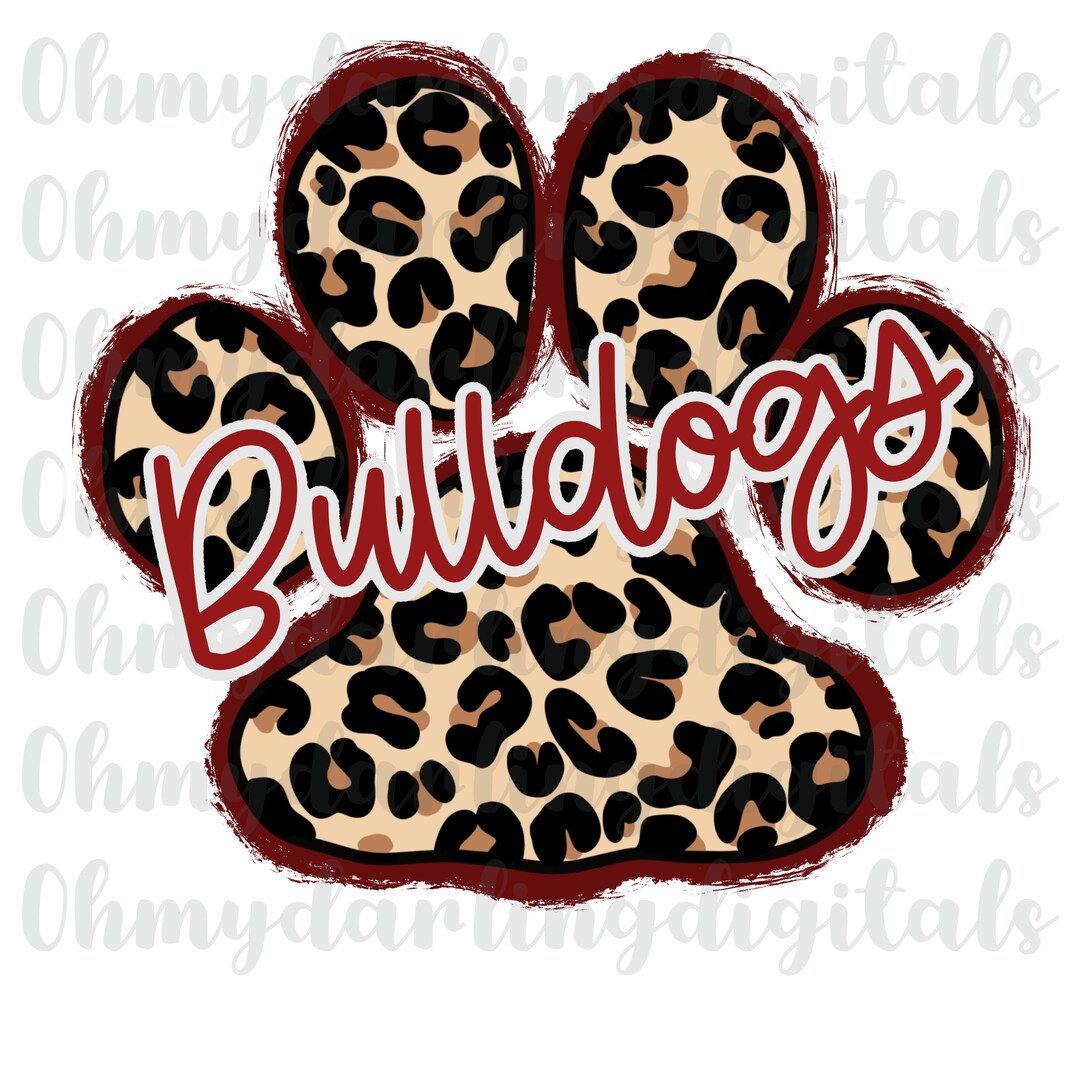 Leopard Bulldog Paw Png/maroon/mascot Png/team Design/digital Download ...