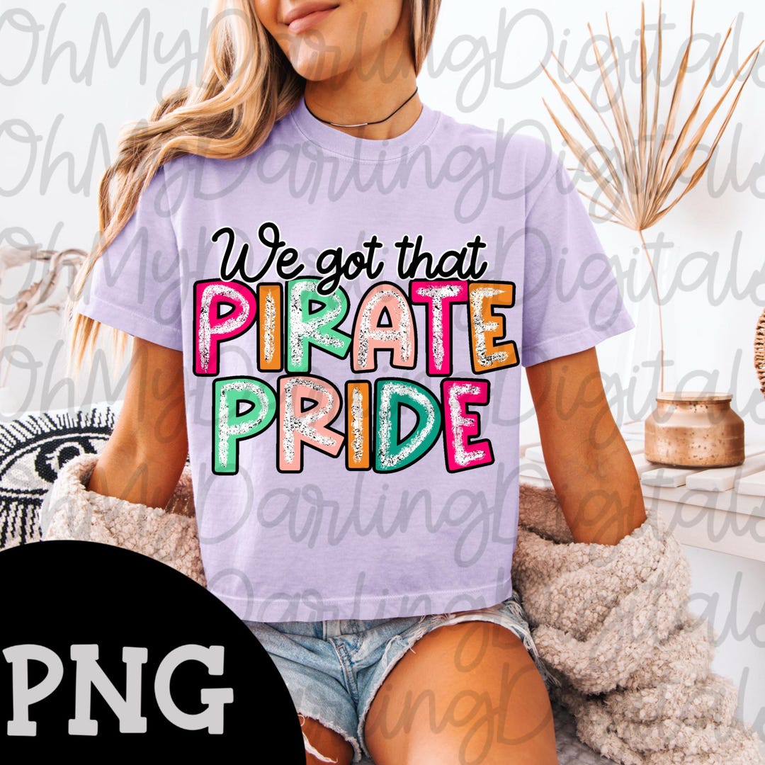 Pirate Pride PNG: Preppy Team Spirit Graphic (digital Download - Etsy