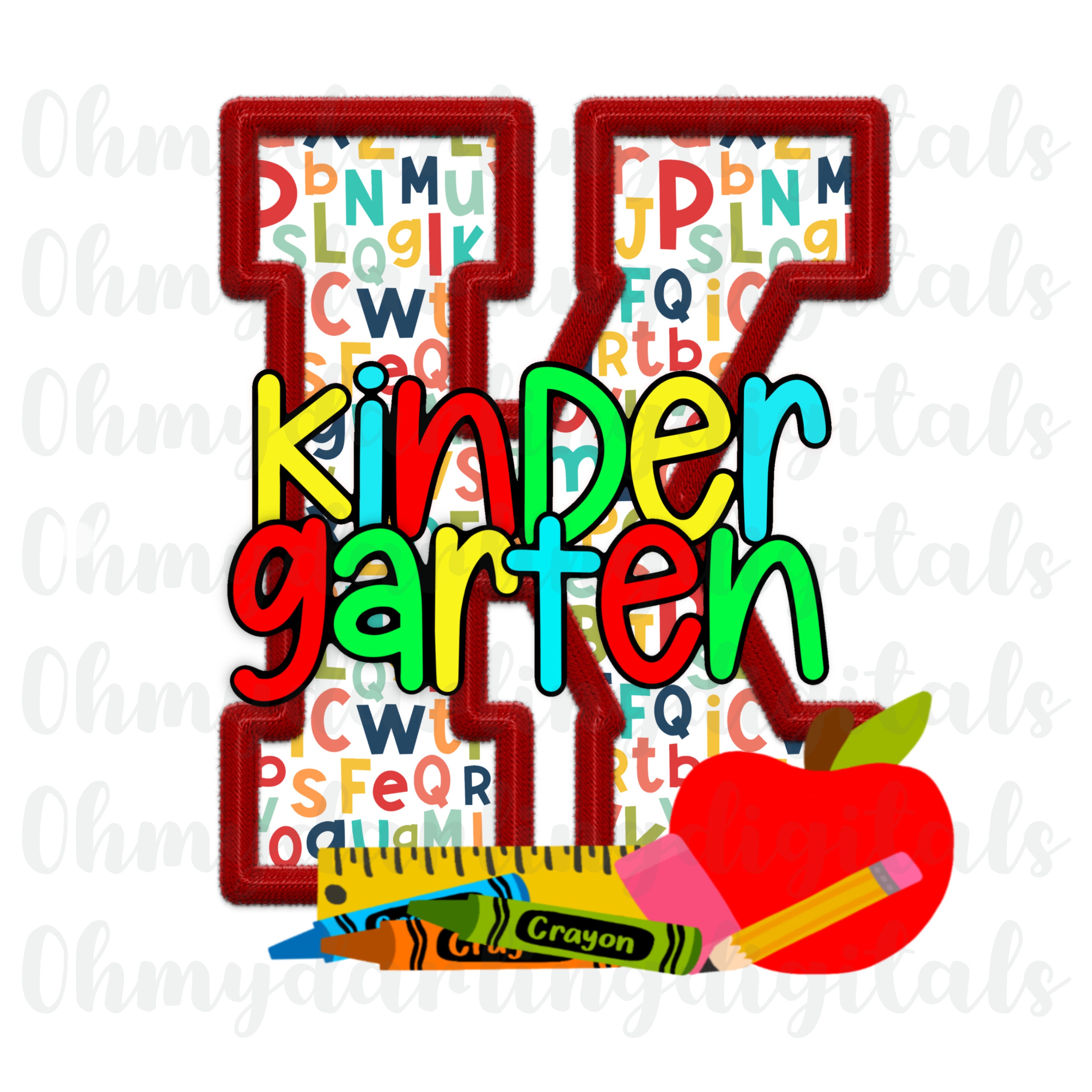 Back to School BUNDLE Png/faux Embroidery/abc/elementary Grade Pngs ...