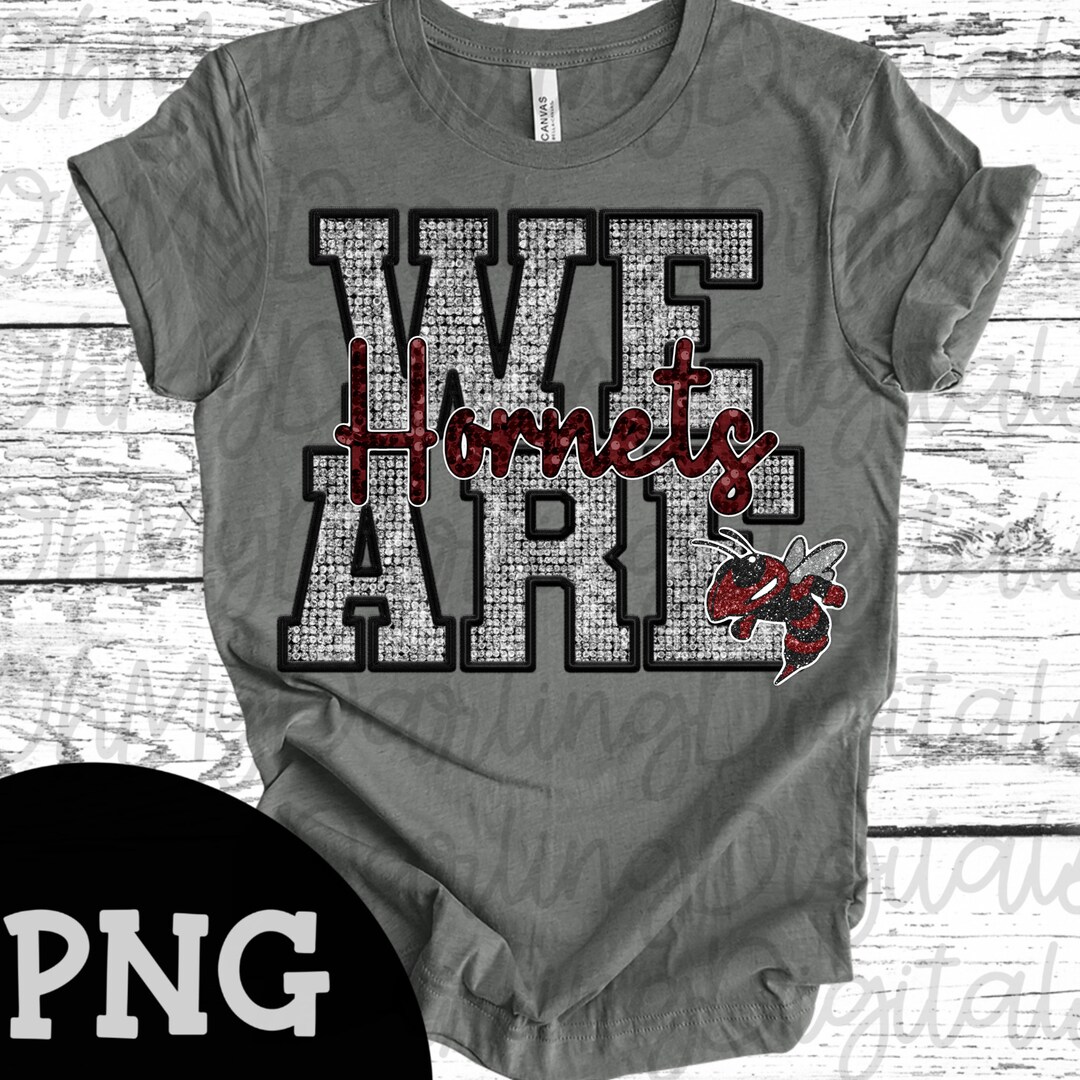 We Are Hornets Png/ Diamonds/ Glitter/ Sequins/ Maroon/ Team Spirit ...