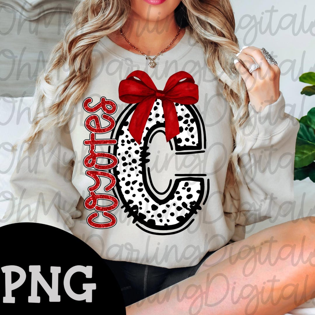 Preppy Coyotes Dalmatian Print PNG: Team Spirit Graphic (digital ...