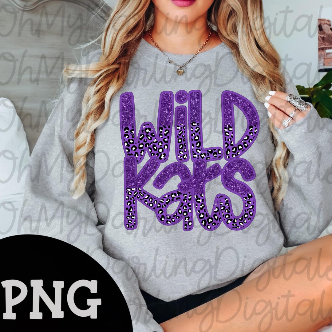 Wildkats Png/glitter/leopard/purple/team Spirit/school Mascot/sport Png ...