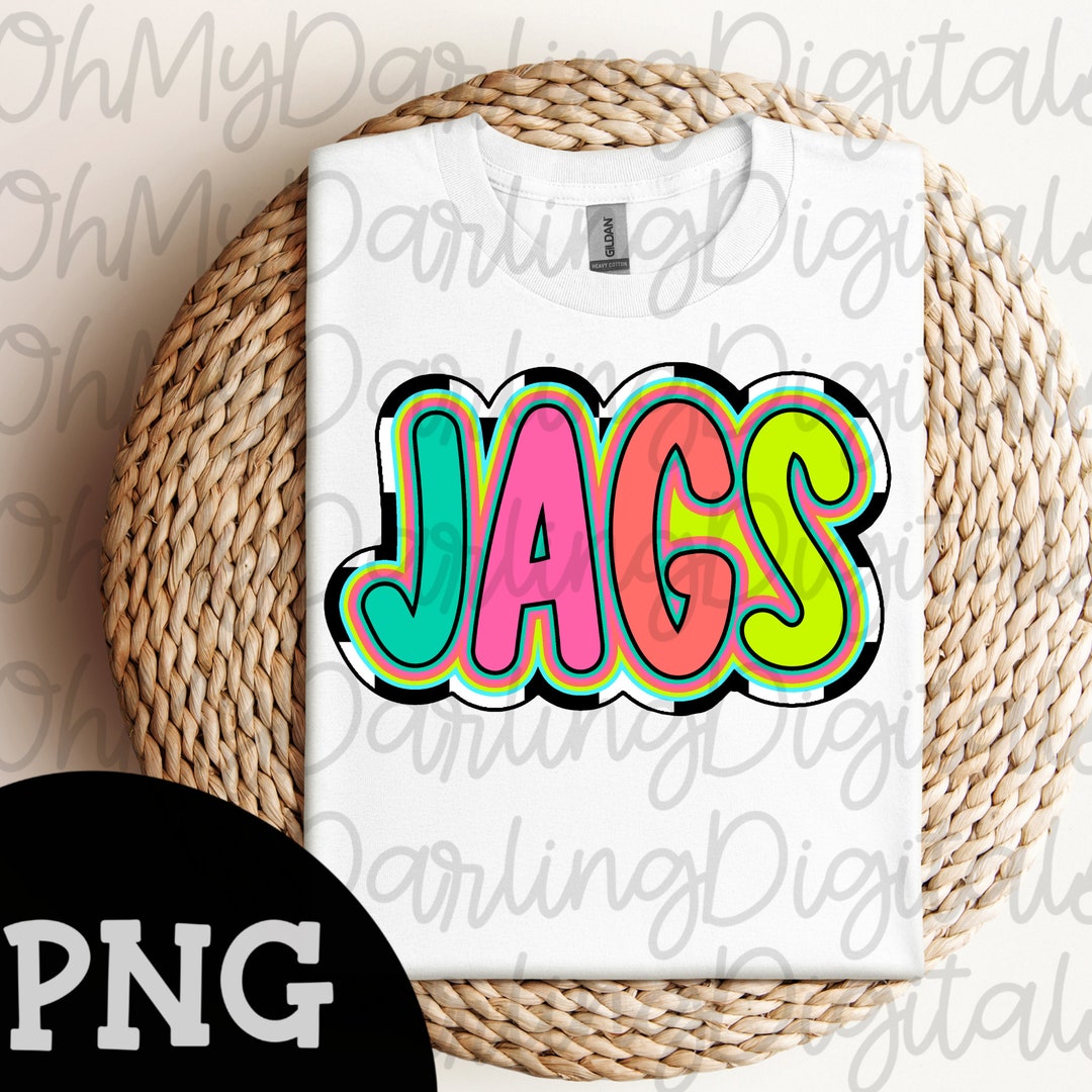 Jags Png/ Colorful/ Neon/ Retro/ Checkered/ Summer Png/ Jaguar Mascot ...