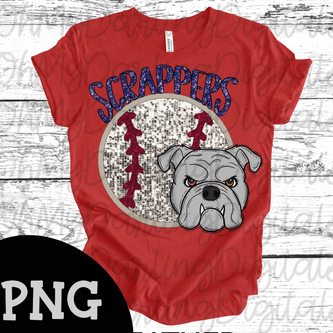 Scrappers Png/baseball/sequins/faux Embroidery/bulldog/school/mascot ...