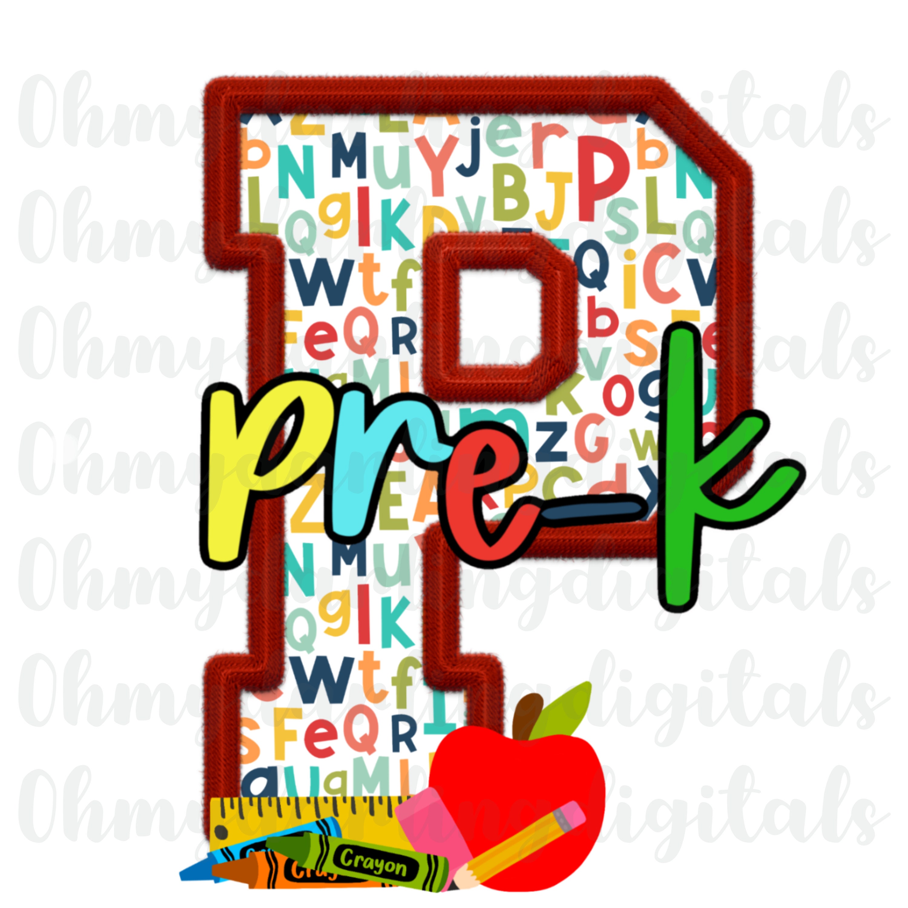 Back to School BUNDLE Png/faux Embroidery/abc/elementary Grade Pngs ...