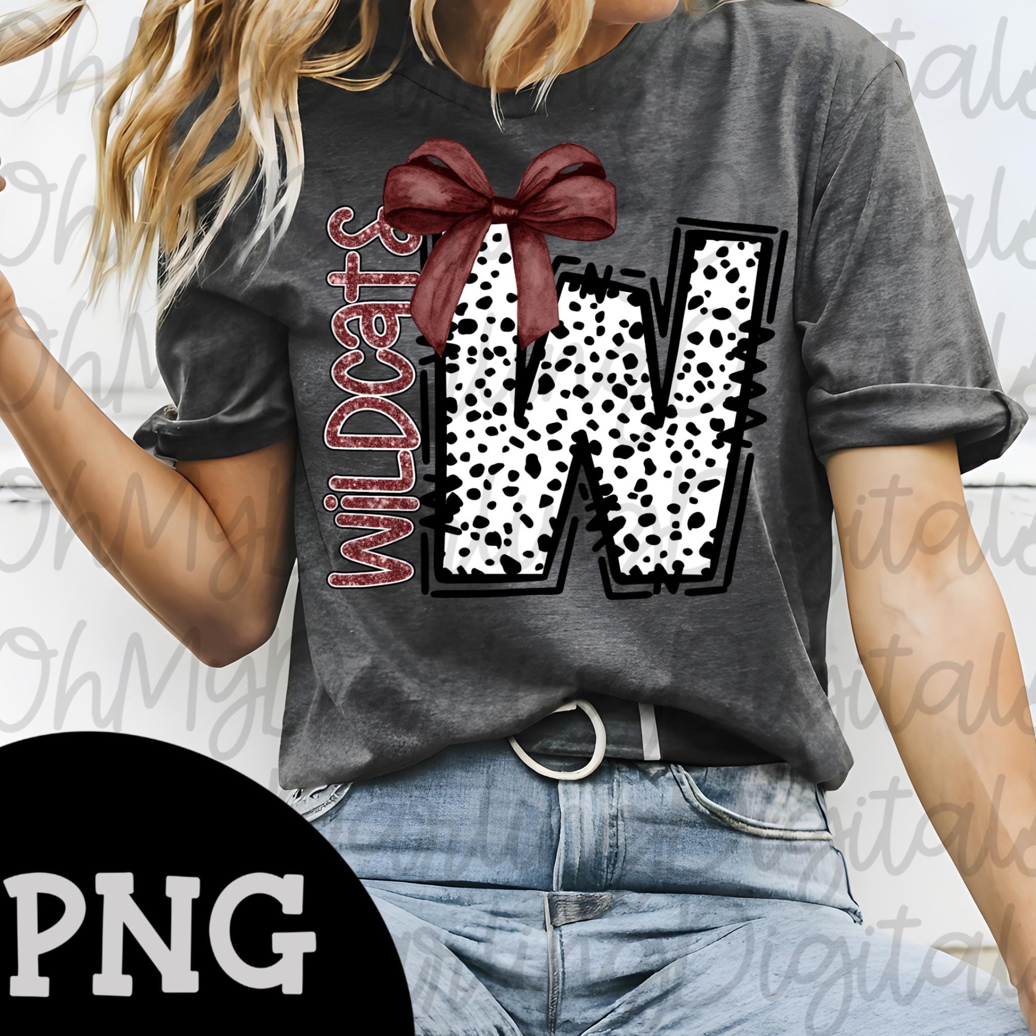 Wildcats Dalmatian Print PNG: Preppy School Spirit Graphic (digital ...