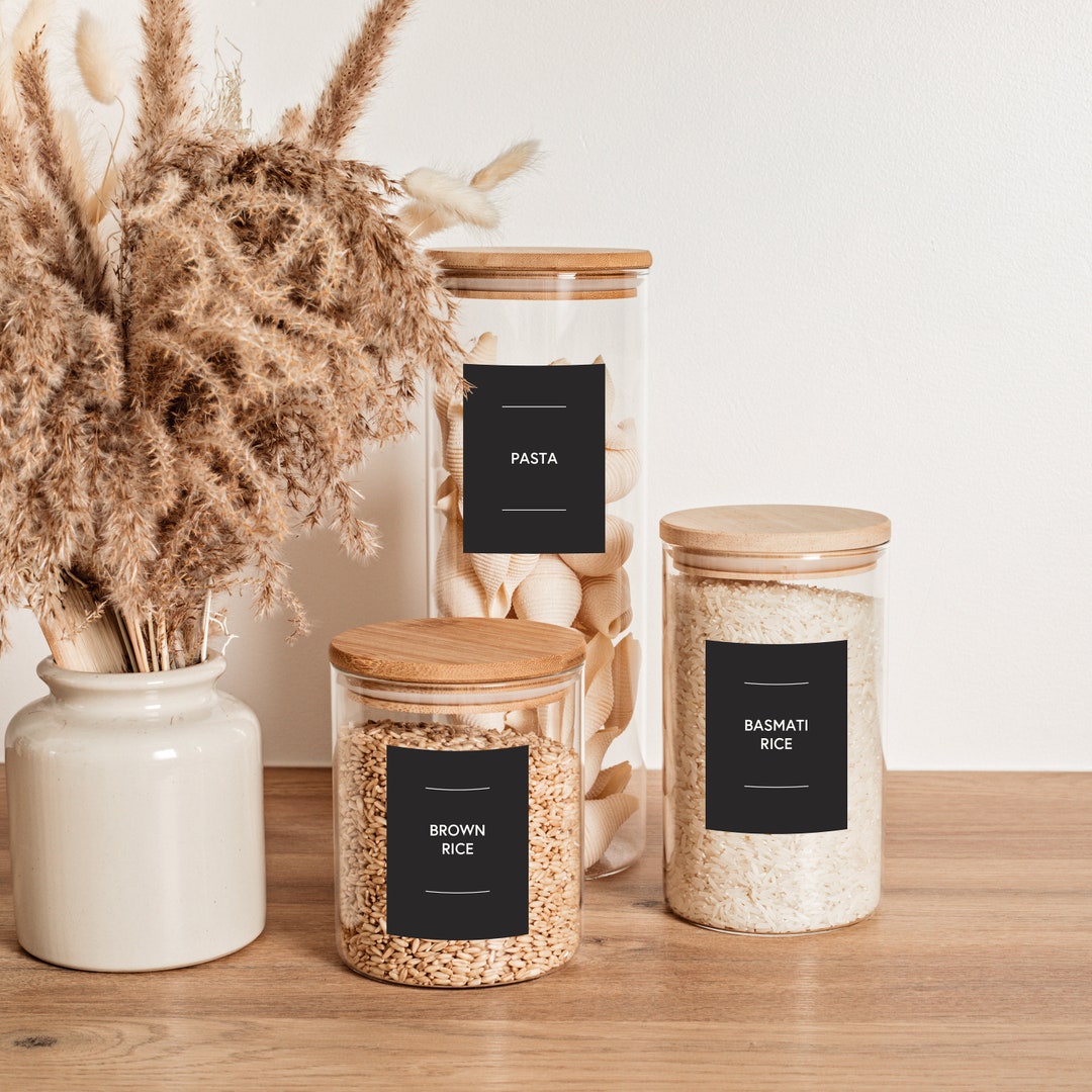 Black Modern Pantry Labels MEGA PACK CUSTOM 150 Labels - Etsy
