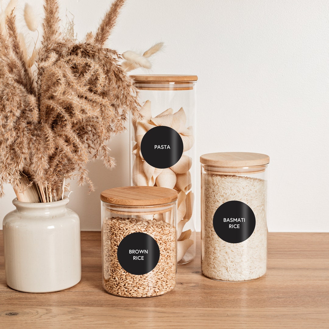 Black Circle Pantry Labels MEGA PACK 150 Labels - Etsy