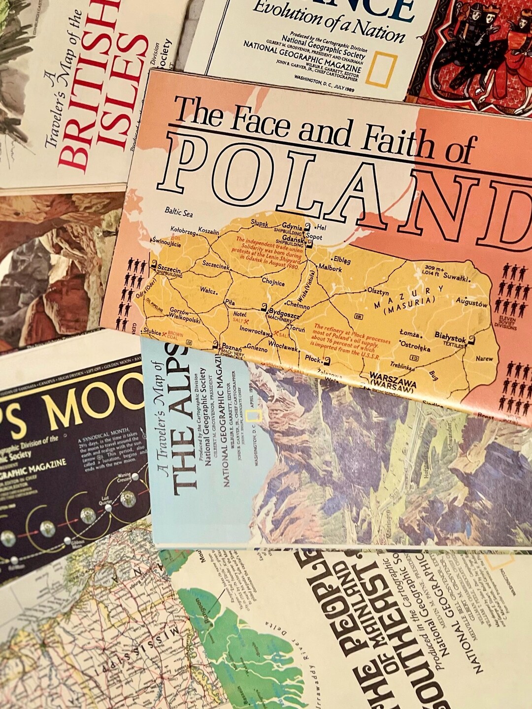 1960s, 70s, & 80s Vintage National Geographic Map Inserts - Etsy