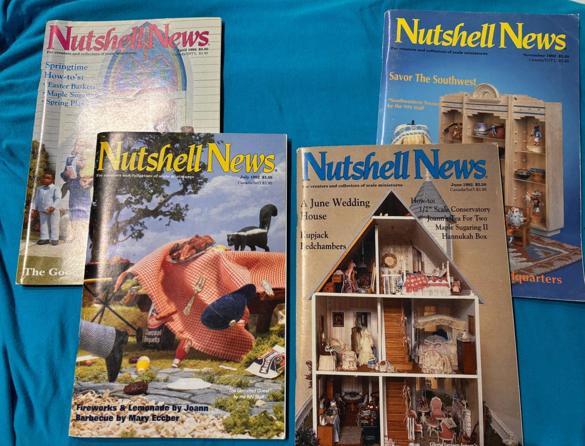 1990s Vintage Nutshell News Scale Miniatures Collectors Magazines (9" X ...