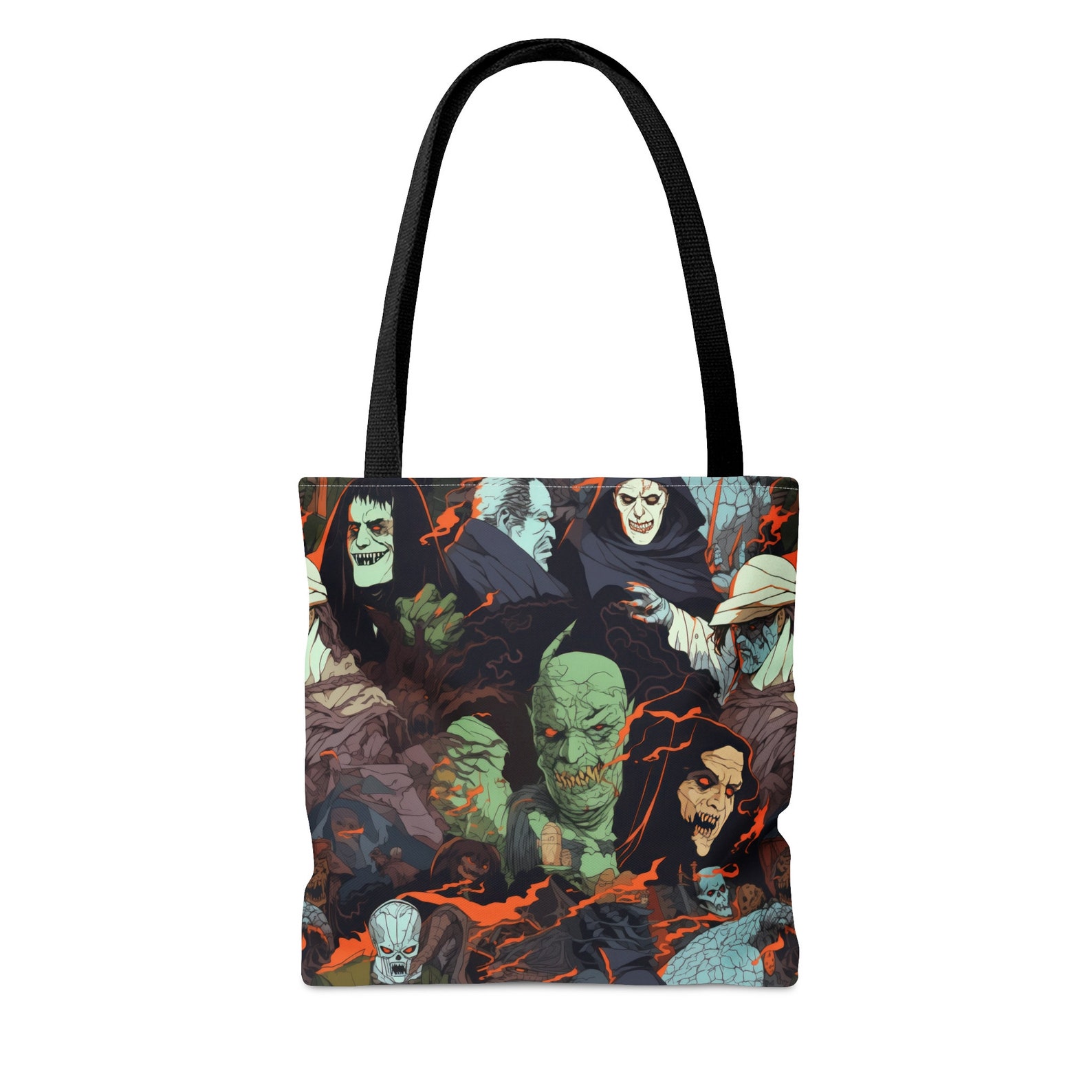 Tote Bag Spooky Monsters Anime Alpha - Etsy