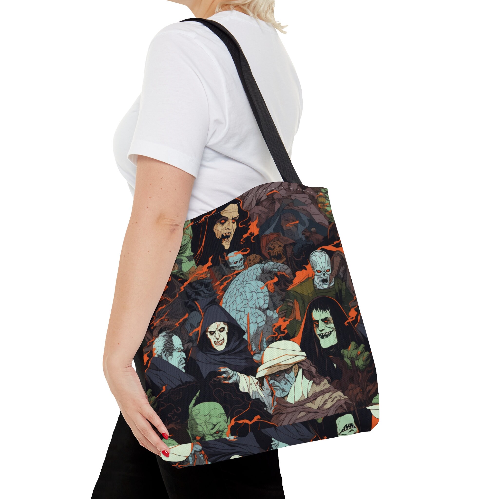 Tote Bag Spooky Monsters Anime Alpha - Etsy