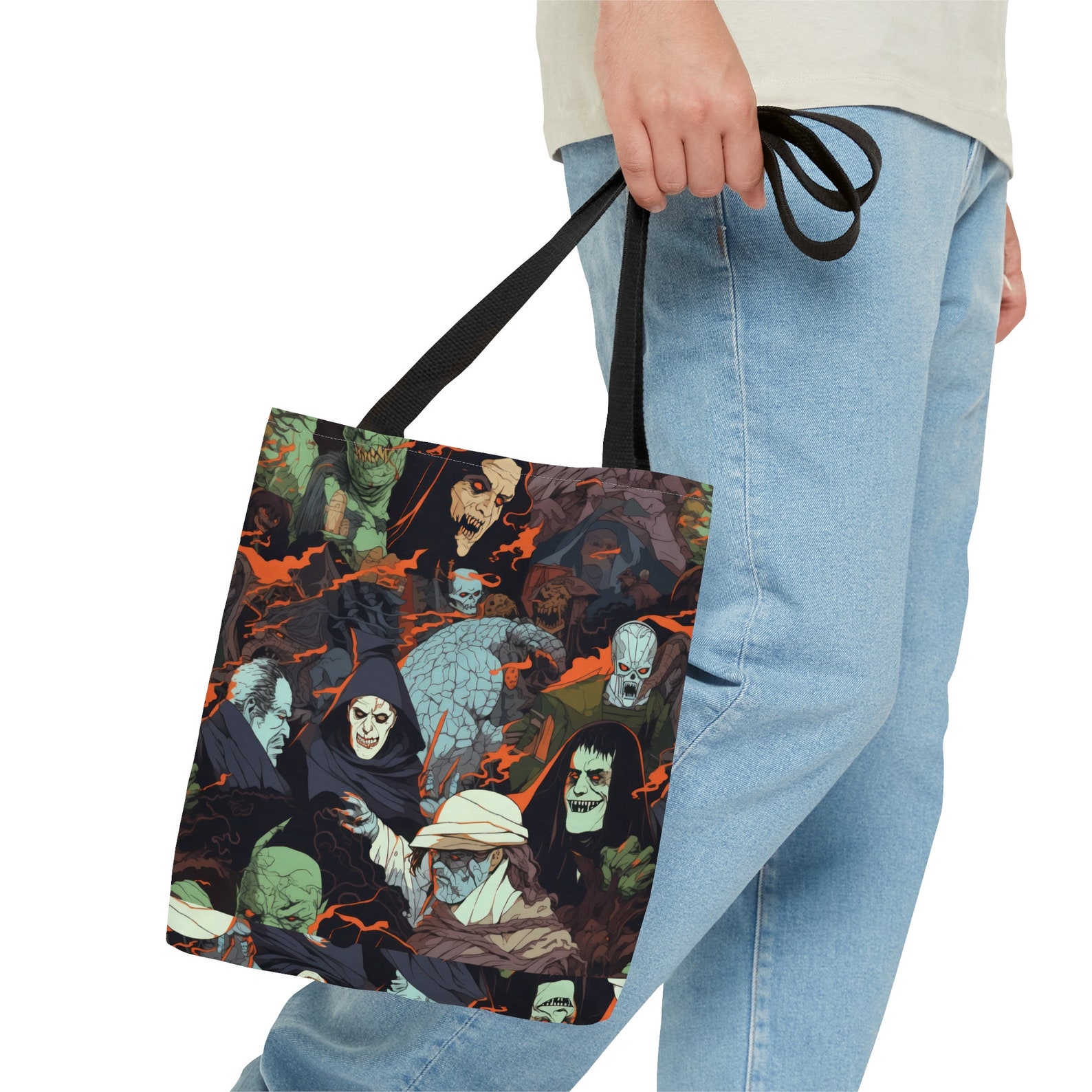 Tote Bag Spooky Monsters Anime Alpha - Etsy
