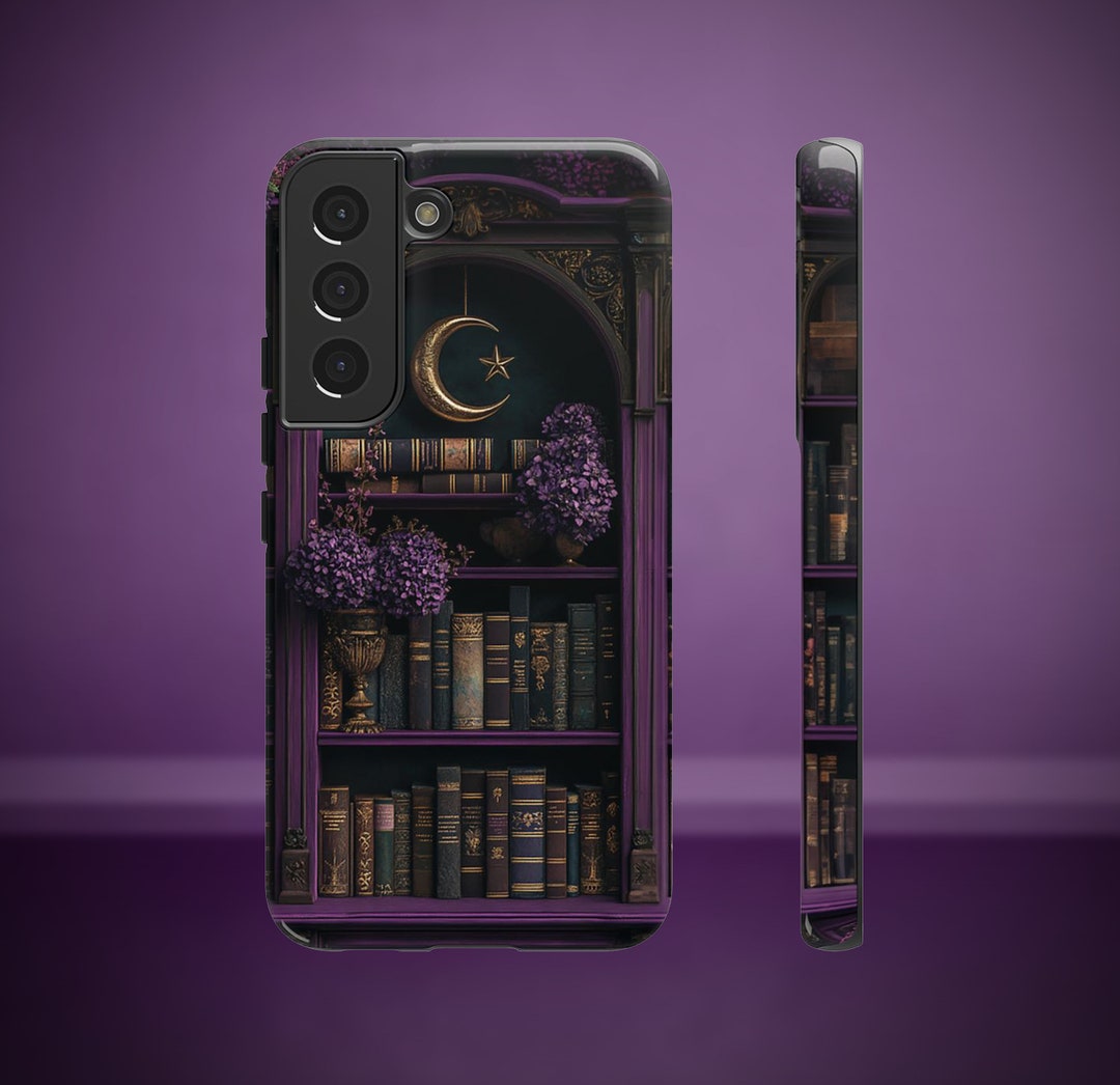 Crescent Moon Tough Case, Phone Cover, Moon Phase Bookshelf, Elegant ...