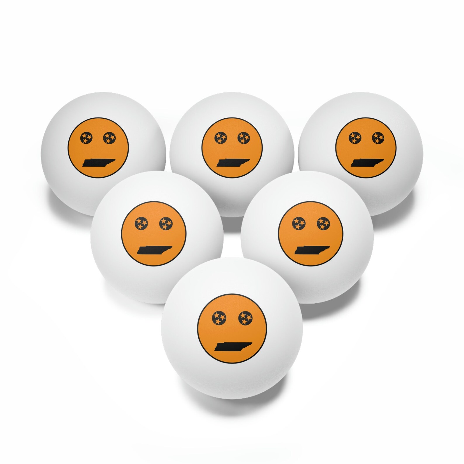 TN Tennessee Smiley Ping Pong Balls 6 Pcs Orange or White - Etsy