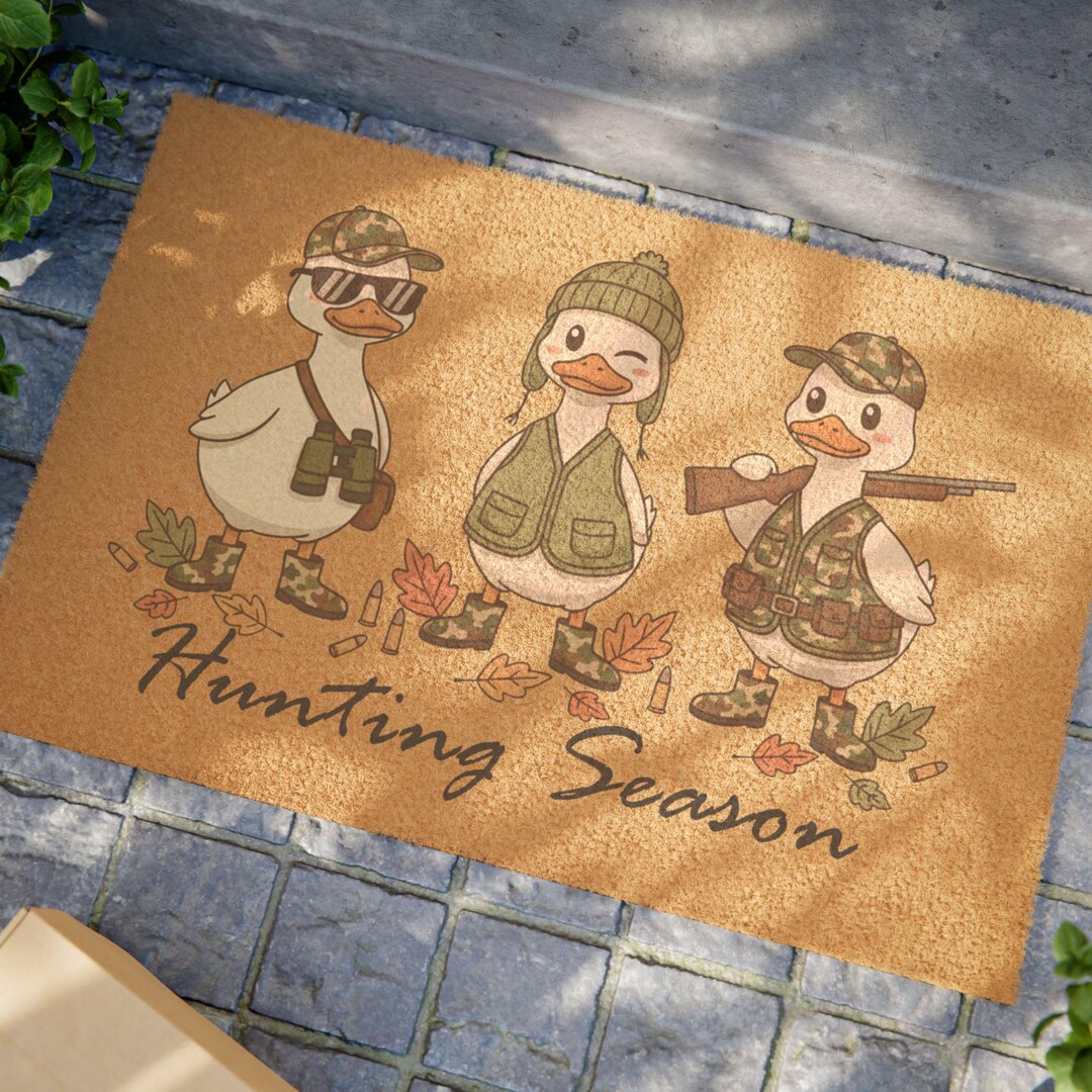 Duck Doormat, Duck Hunting Welcome Mat, Hunting Season Decor, Coir Mat ...
