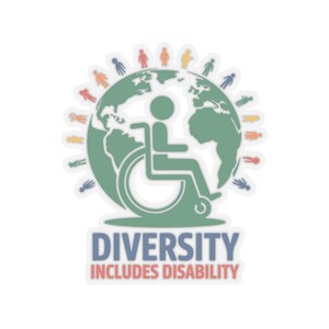 Inclusion Disability Sticker, Diverse Wheelchair Decal, Inspirational ...