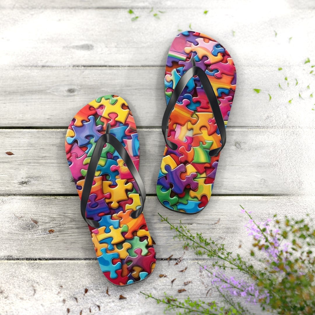 Autism Flip Flops, Autism Gift, Awareness Autism, Autism Mom Gift ...