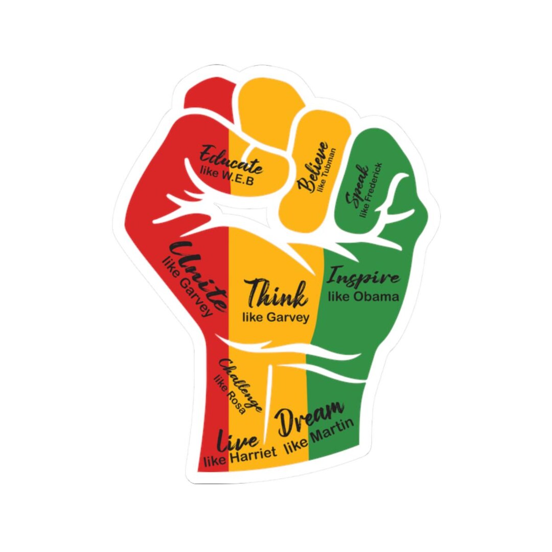 Black Power Fist Inspirational Quotes Kiss-cut Sticker | Think, Dream ...
