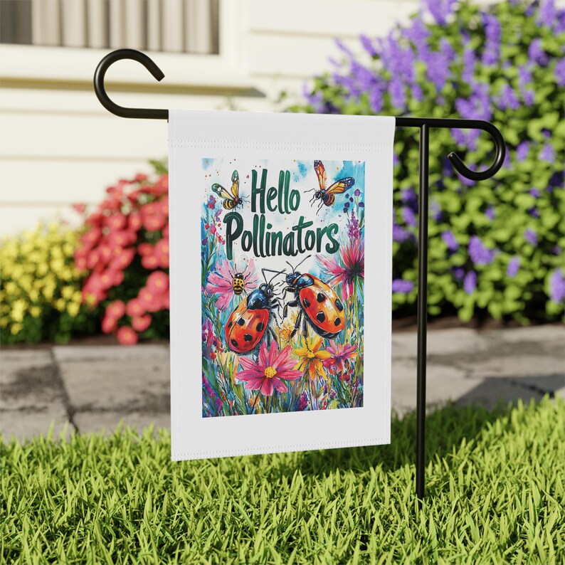 National Pollinators Month Yard Sign, Flower Banner, Garden Decor ...